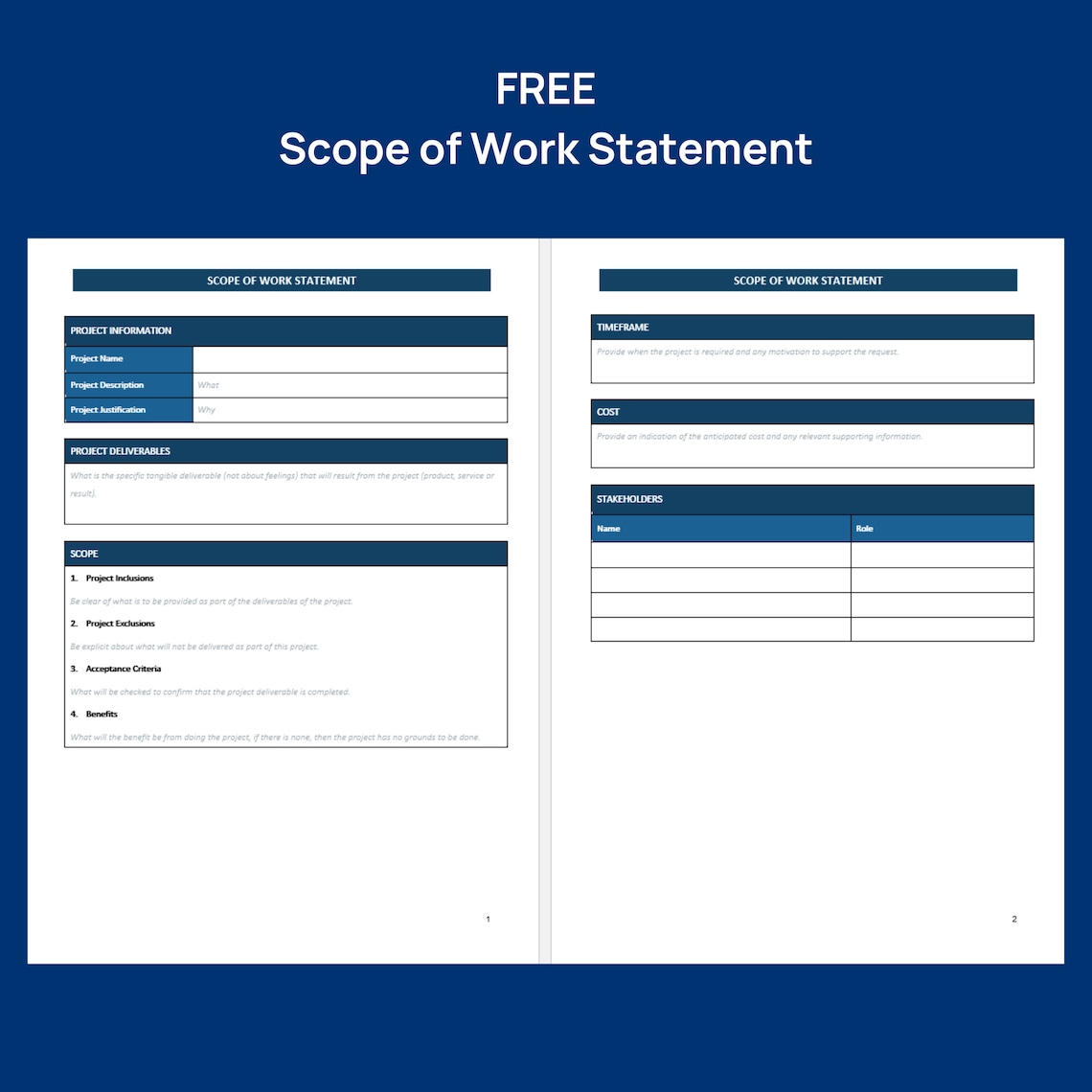 Project Management Plan Template for Project Managers | PMP Template ...