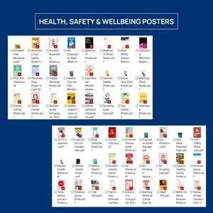 50 Workplace Health Safety Wellbeing Posters | Printable Office Site ...