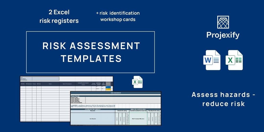 Risk Assessment Template: Excel & Word, Health and Safety (digital ...