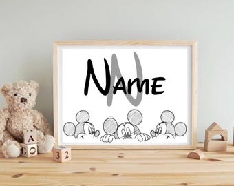 Mickey Mouse and Friends Print *set of 3* Size: A3 **digital Print - Etsy