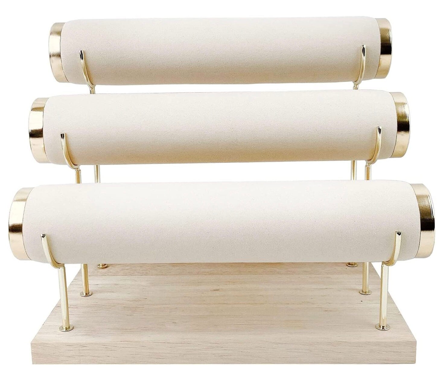 Luxury Modern Gold Jewelry Display Stand With Three-tier Velvet Racks ...