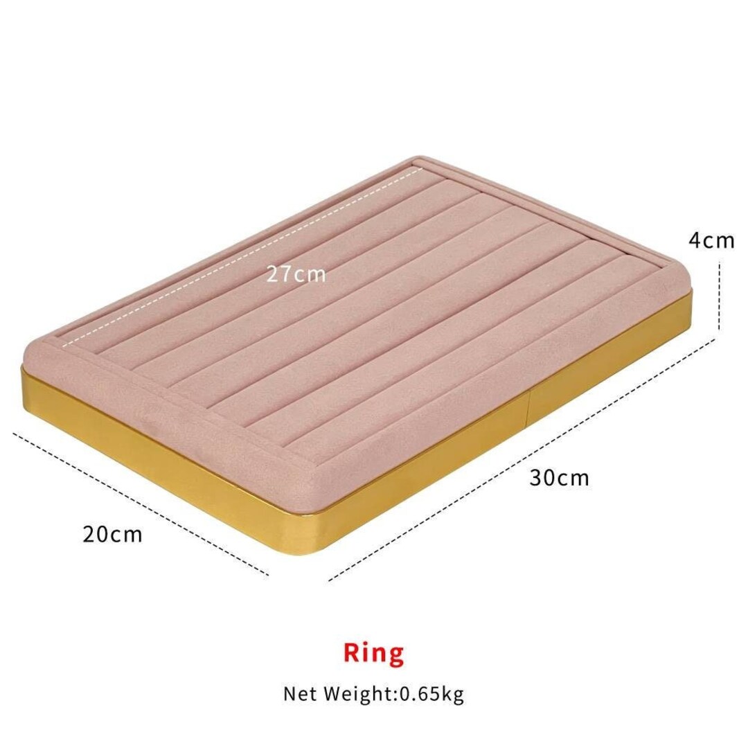 Luxury Modern Gold Metal Rimmed Jewelry Organizing Ring Display Tray ...