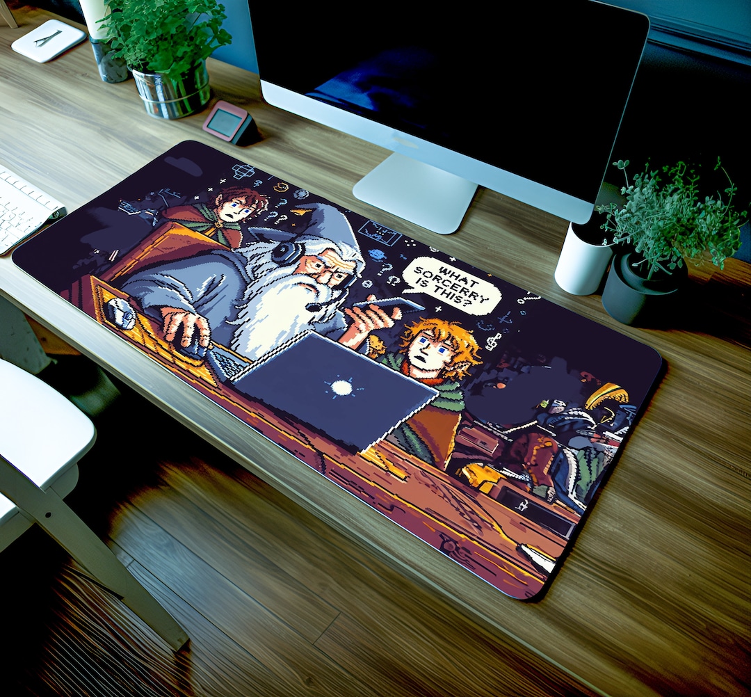 Lord of the Rings Mouse Pad: Two Hobbits, One Wizard, Pixrl Art and a ...