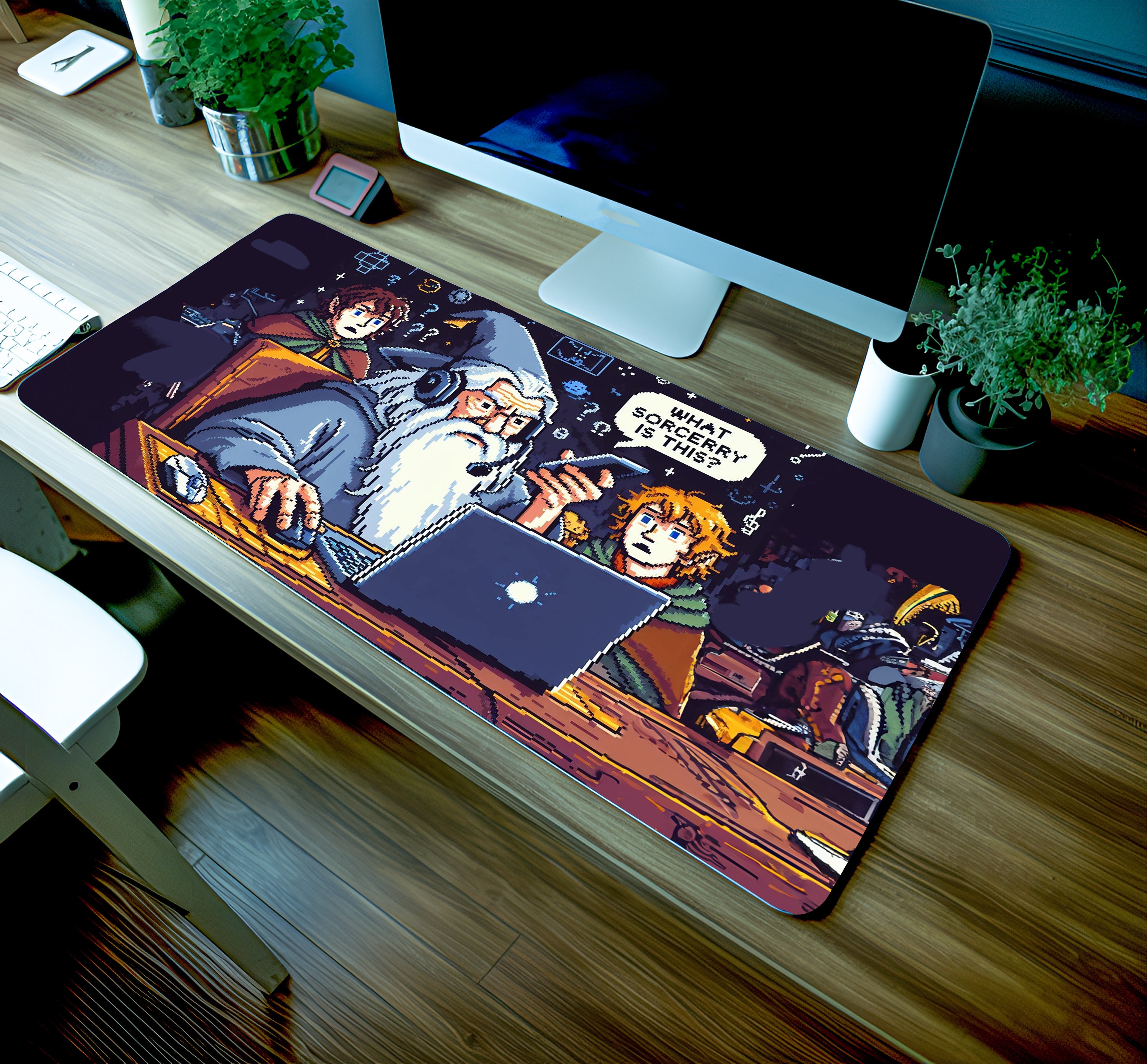 Lord of the Rings Mouse Pad: Two Hobbits, One Wizard, Pixrl Art and a ...