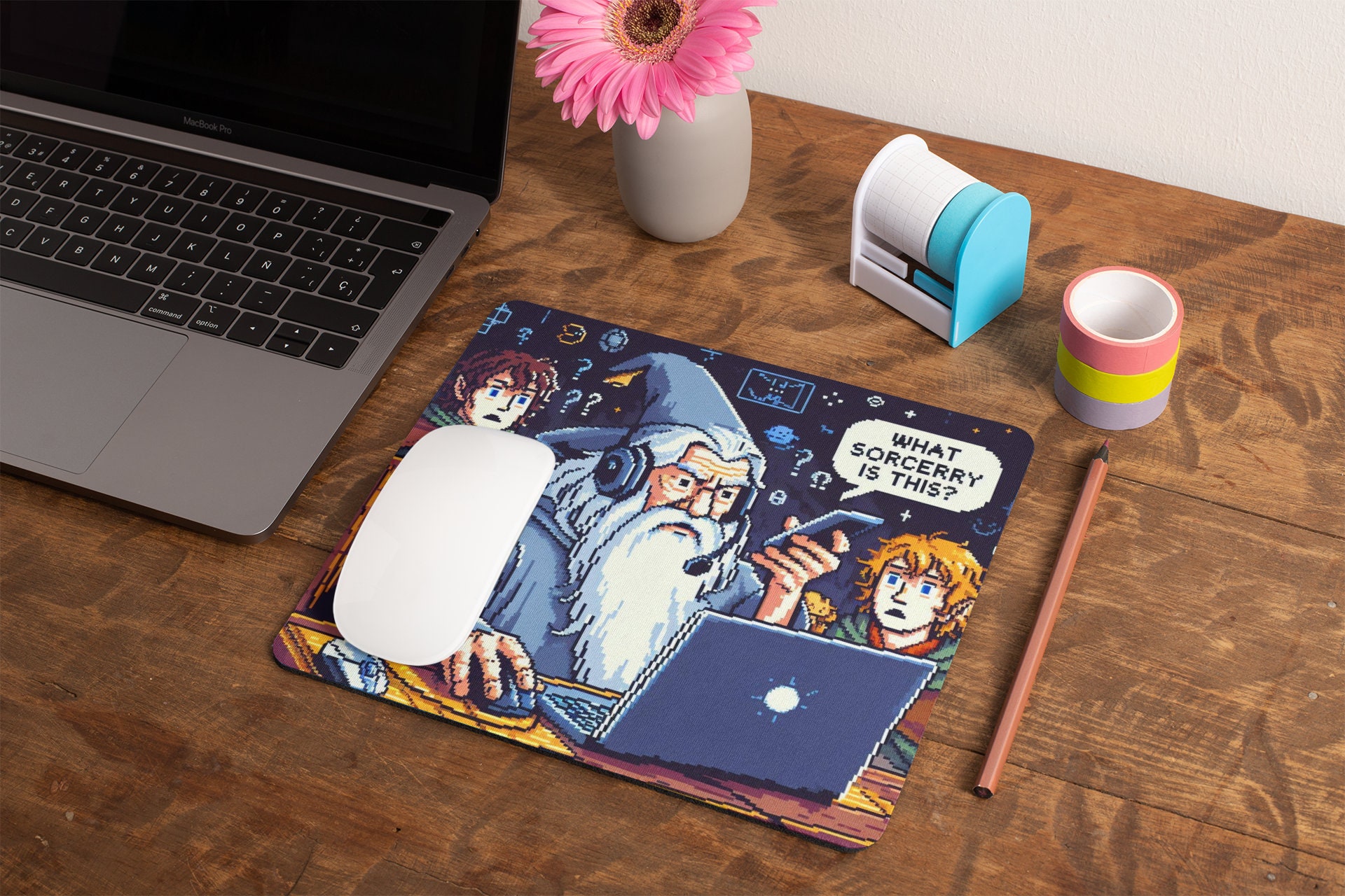 Lord of the Rings Mouse Pad: Two Hobbits, One Wizard, Pixrl Art and a ...