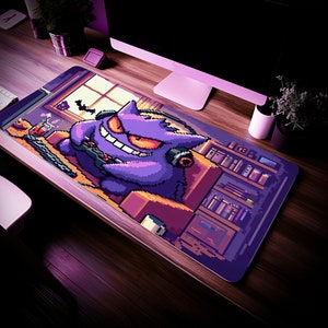 Gengar Pixel Art Gaming Mouse Pad Pokemon Mouse Pad Gaming LED Gift for ...