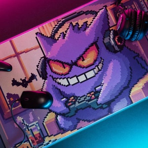 Gengar Pixel Art Gaming Mouse Pad Pokemon Mouse Pad Gaming LED Gift for ...