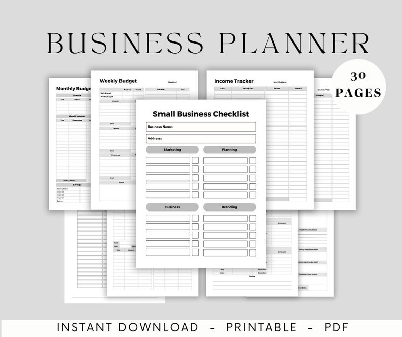 Printable Business Planner, Small Business Organizer, Business Plan ...