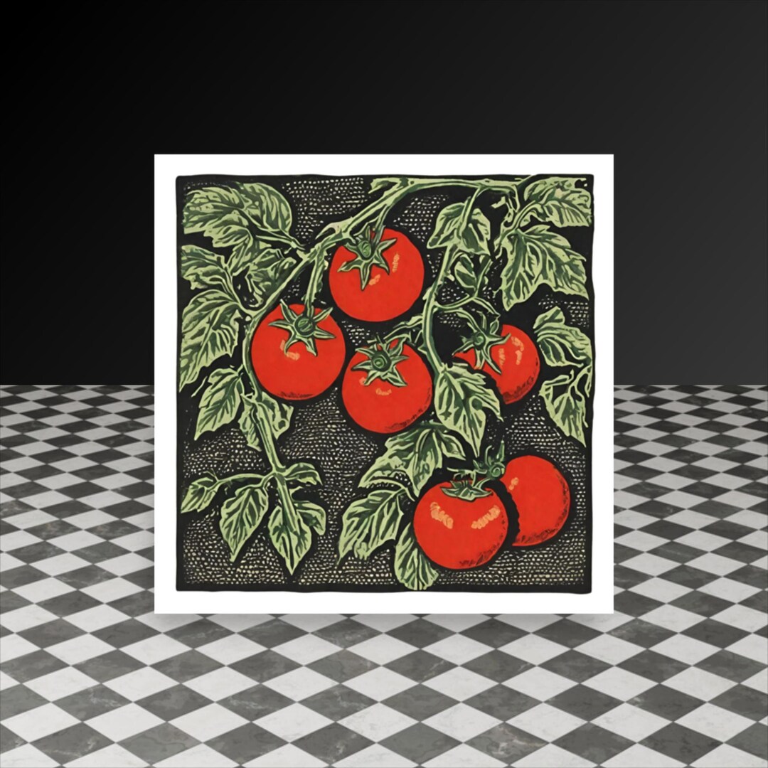 Tomatoes on the Vine Block Print Poster - Etsy