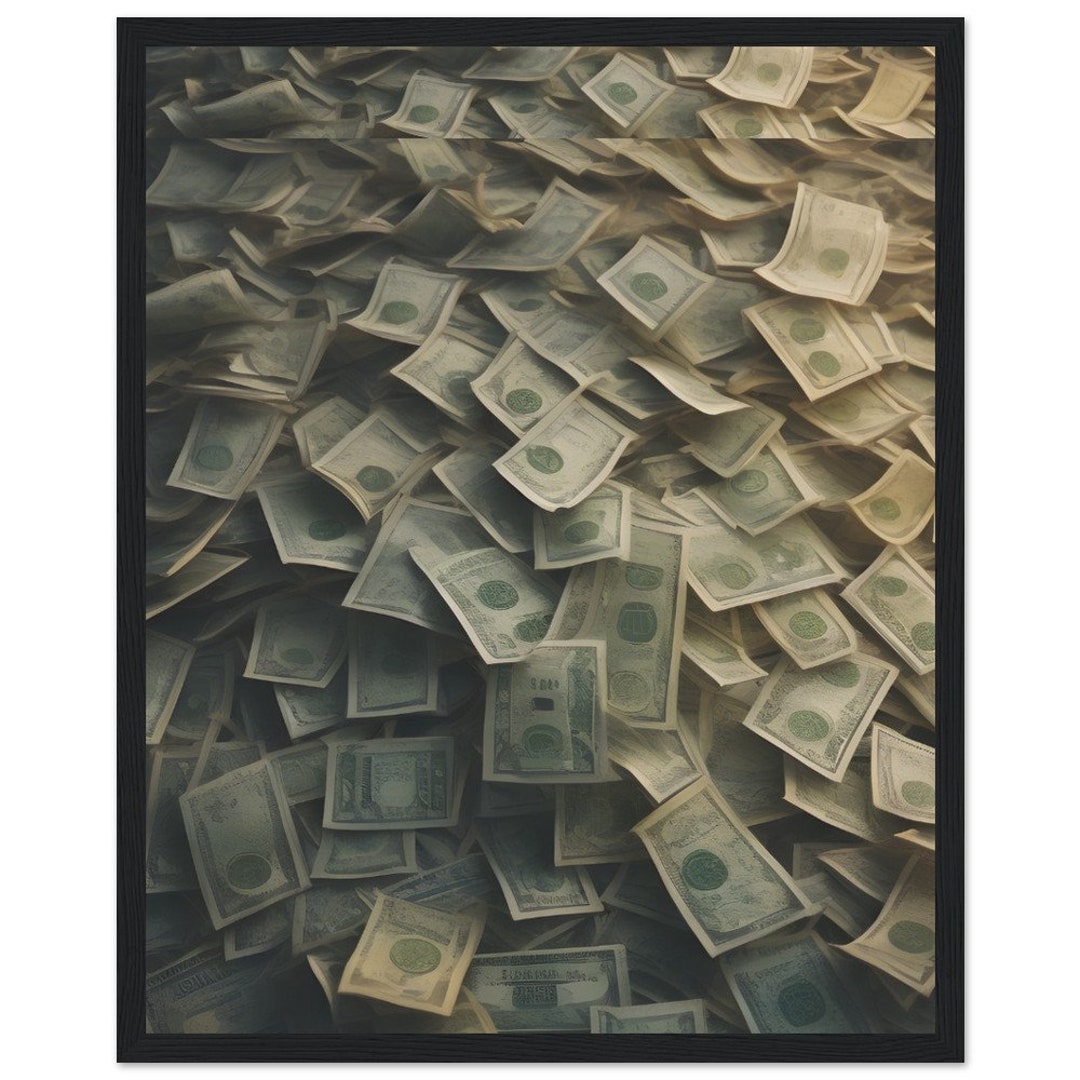 Retro Stack of Money Wall Art Poster Making Money Paper Bread - Etsy