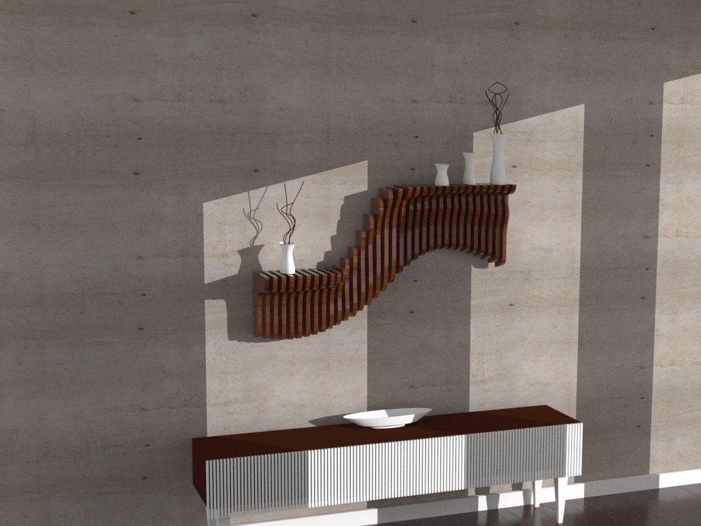 Wall Decor Parametric Wavy Shelf Design RAF101 Digital - Etsy