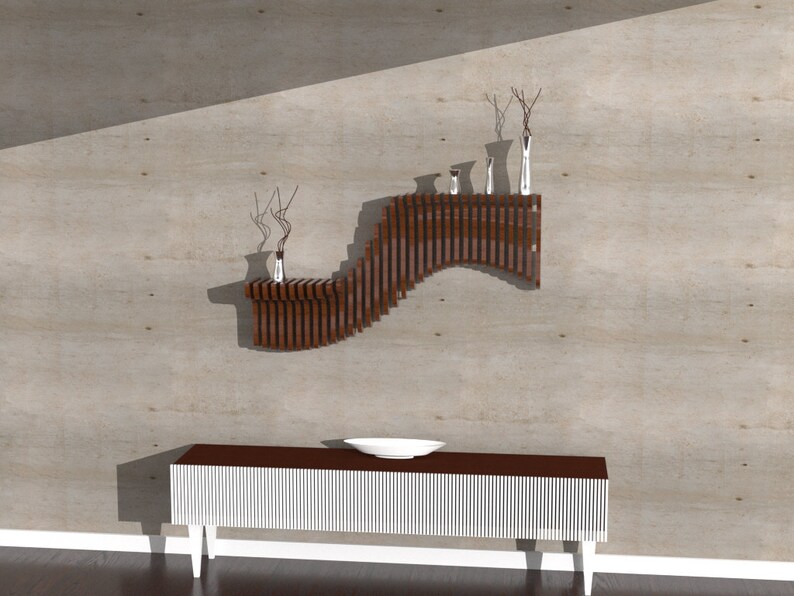 Wall Decor Parametric Wavy Shelf Design RAF101 Digital - Etsy