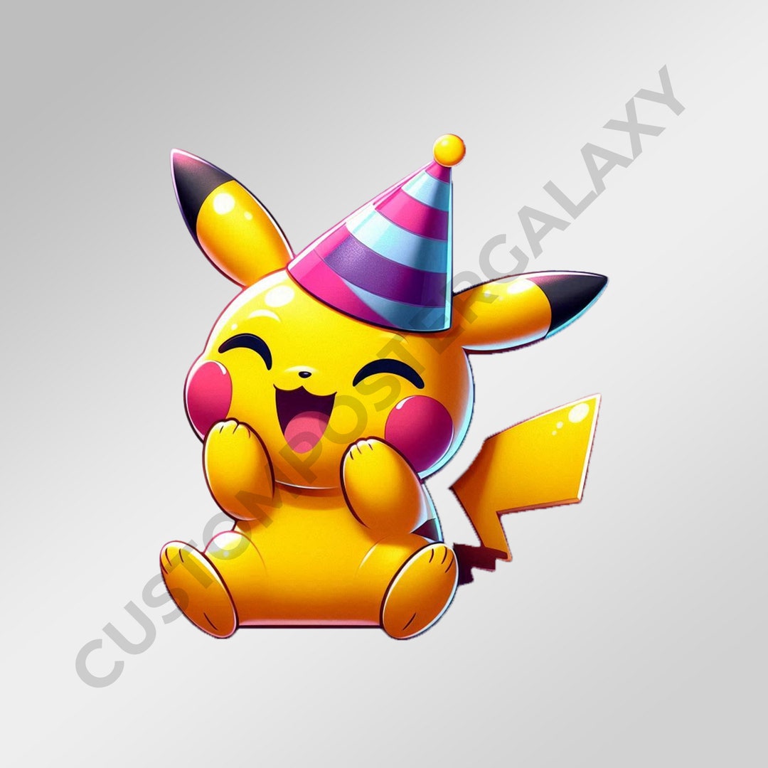 Pikachu Birthday PNG, Pokemon , Pikachu Birthday Party, Pokemone ...