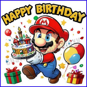 Super Mario Birthday PNG, Super Mario Birthday Boy SVG, Super Mario ...