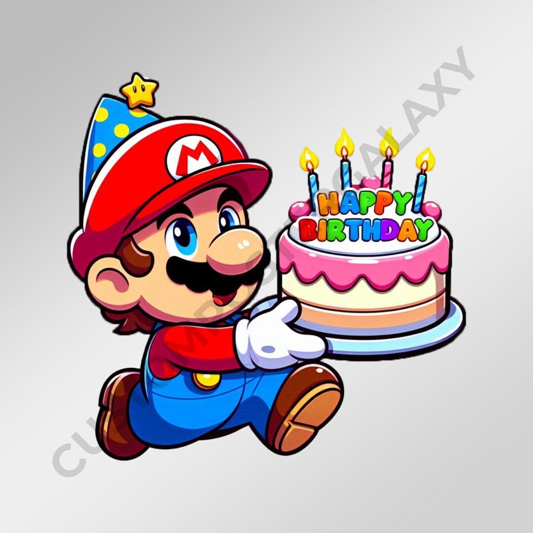 Super Mario Birthday PNG, Super Mario Birthday Boy SVG, Super Mario ...
