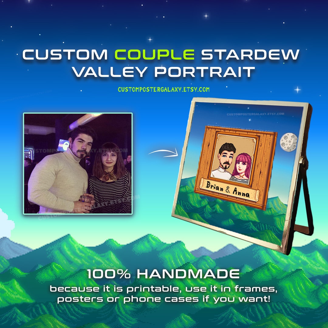 Stardew Valley Custom Couple Portraits, Personalized Custom/duo Poster ...