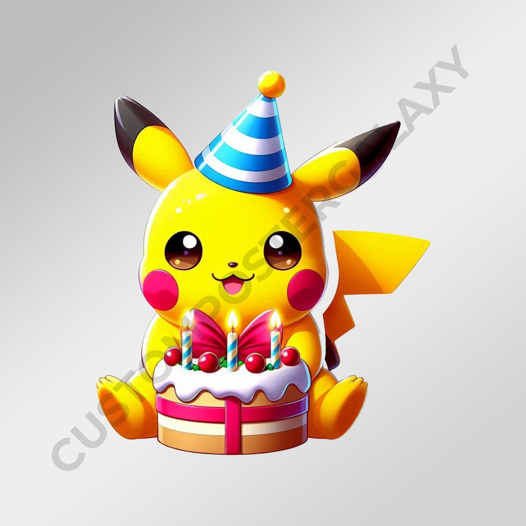 Pikachu Birthday PNG, Pokemon , Pikachu Birthday Party, Pokemone ...