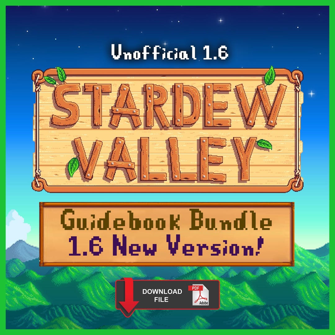 Stardew Valley 1.6 Guidebook: Unofficial Game Guide (PDF Download) - Etsy