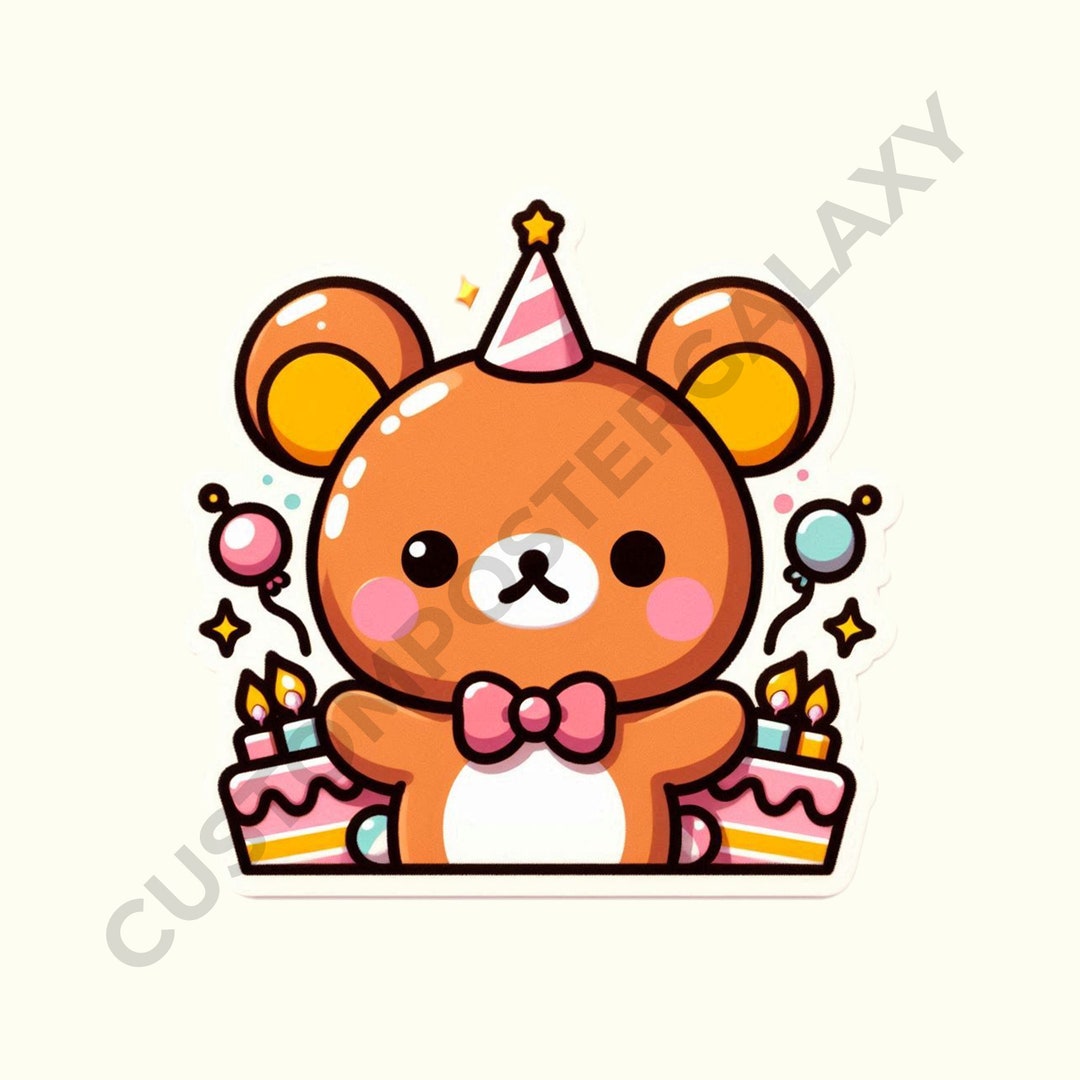 Cute Rilakkuma Stickers, Bear Stickers, Waterproof Stickers, Birthday ...