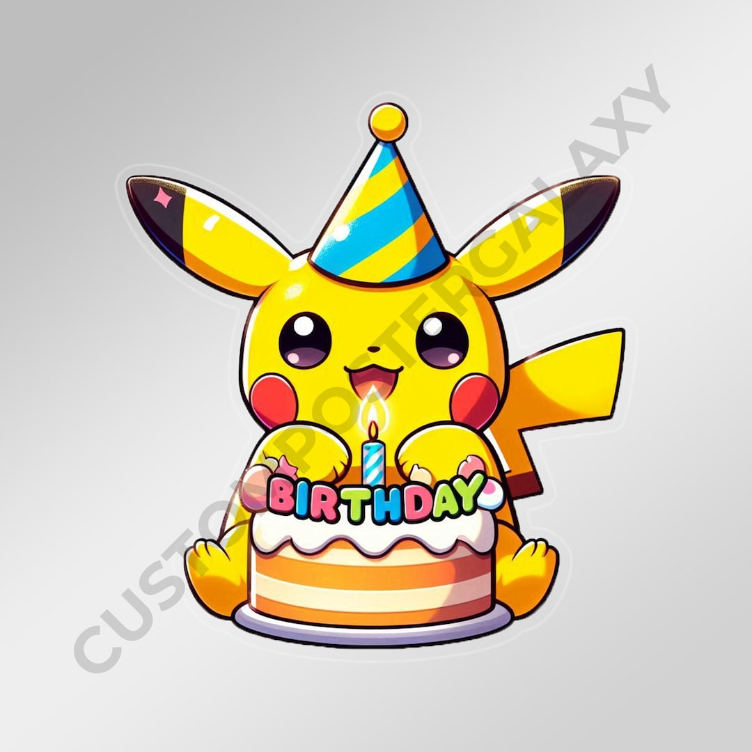 Pikachu Birthday PNG, Pokemon , Pikachu Birthday Party, Pokemone ...
