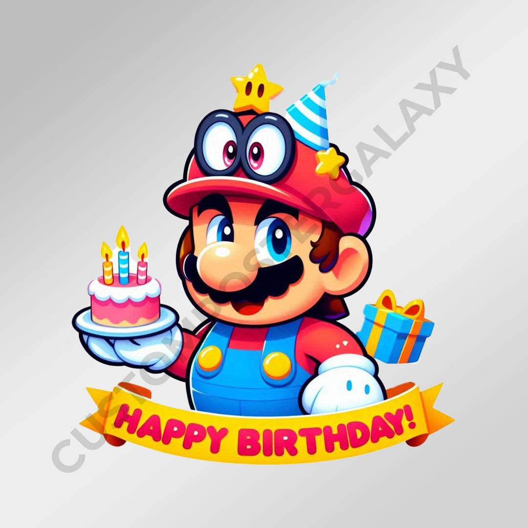 Super Mario Birthday PNG, Super Mario Birthday Boy SVG, Super Mario ...