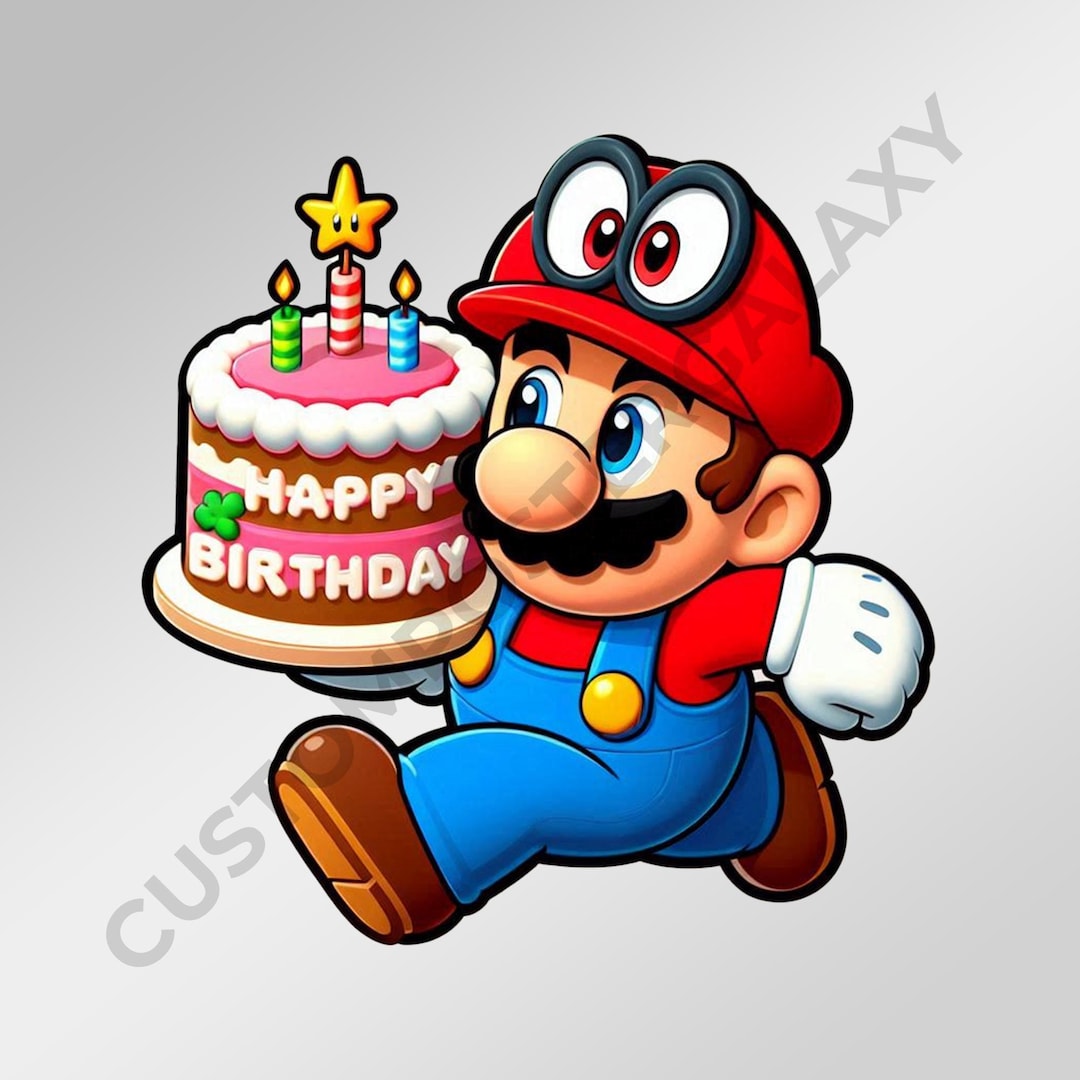 Super Mario Birthday PNG, Super Mario Birthday Boy SVG, Super Mario ...