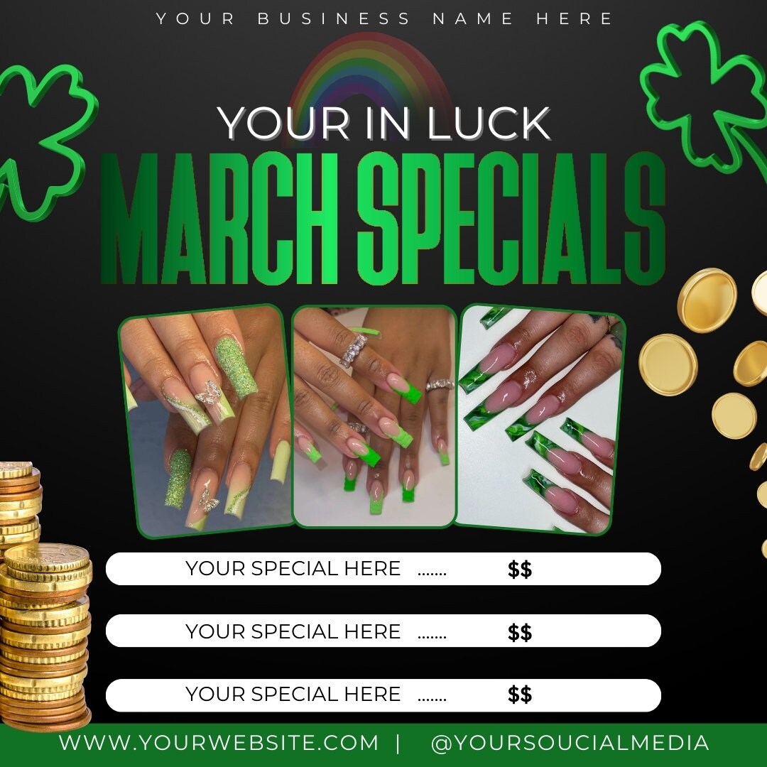 March Booking Flyer, March Books Open, St.patricks Day Flyer, Book Now ...