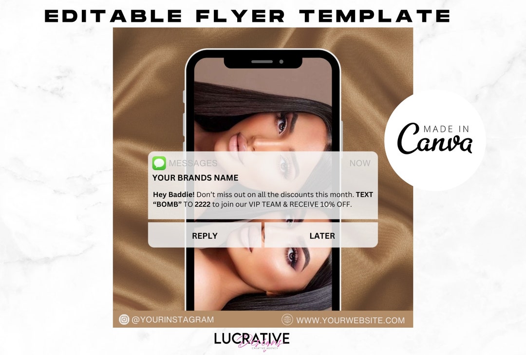 DIY Text Marketing Flyer Subscribe Text Messaging Flyer for Boutique ...