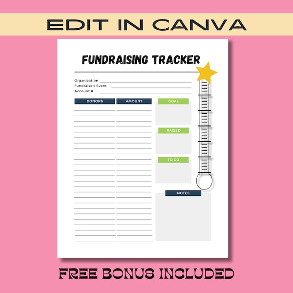 Fundraising Calendar Free - Etsy