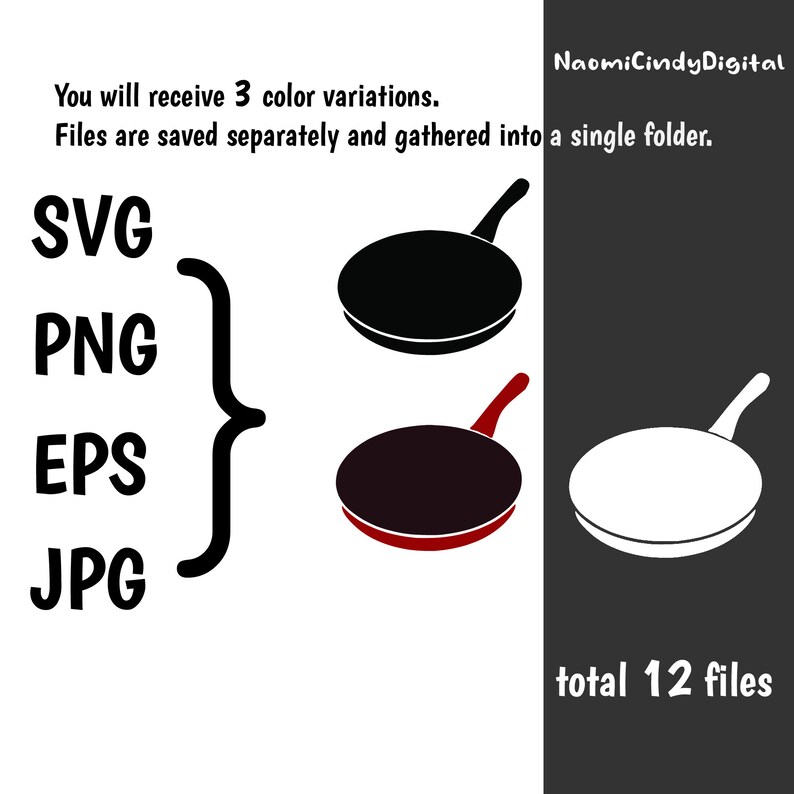 Frying Pan Png Transparent Svg Silhouette, Cooking Chef Pan Clipart ...