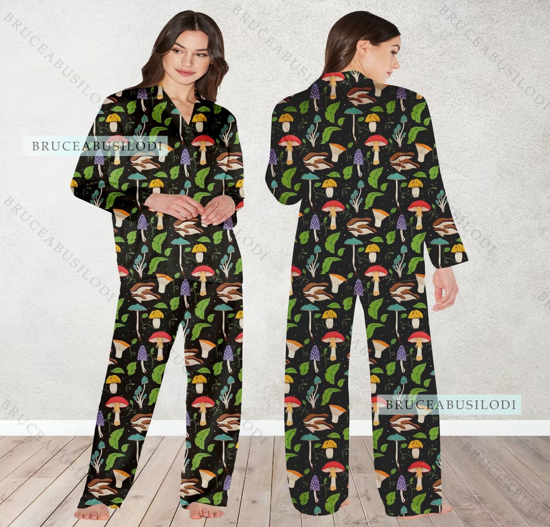 Vintage Mushroom Pajamas, Vintage Mushroom Pajamas Set, Vintage ...