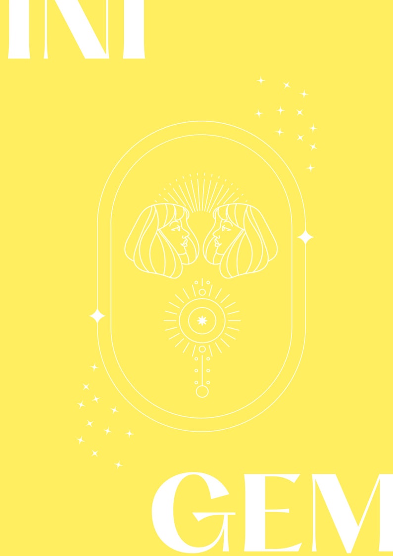Zodiac Sign Gemini Poster, Gemini Print, A4 Printable Wall Art - Etsy