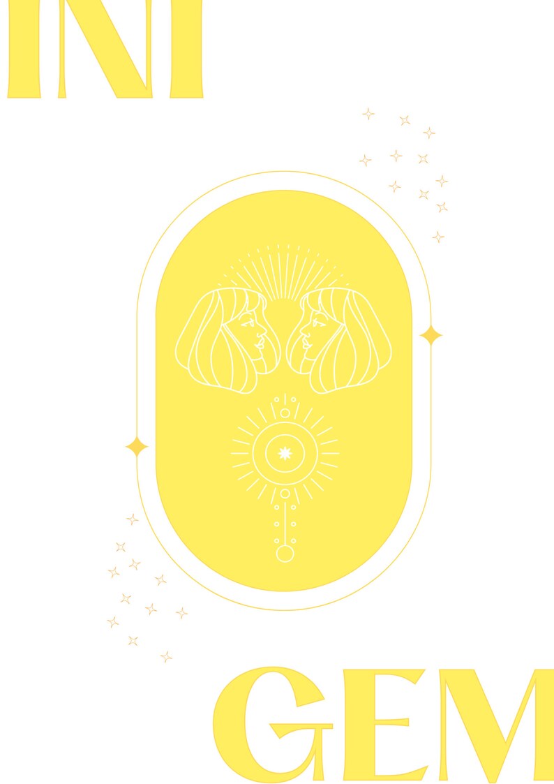 Zodiac Sign Gemini Poster, Gemini Print, A4 Printable Wall Art - Etsy