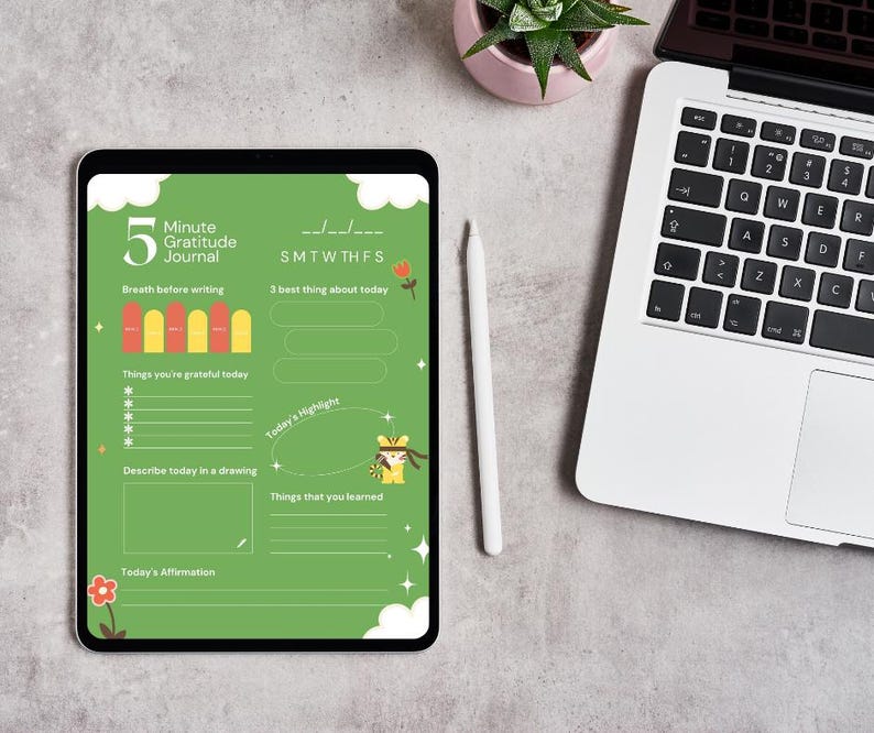 Daily Gratitude Sheet for Kids, Printable Gratitude and Reflection ...