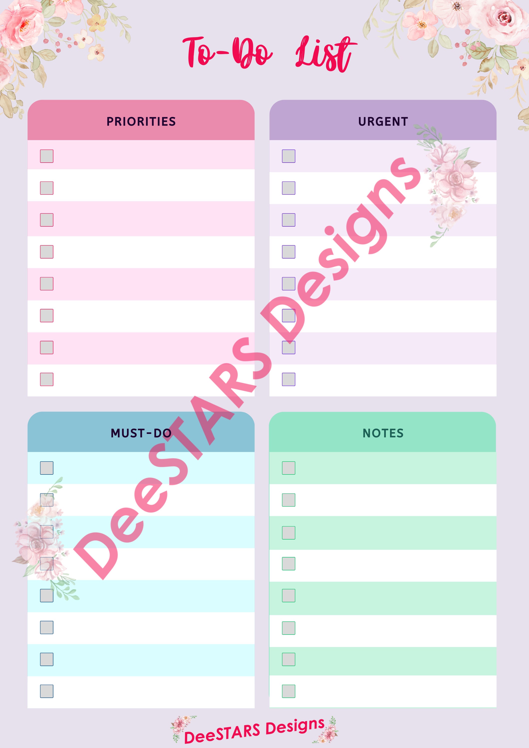 To Do List Template - Etsy