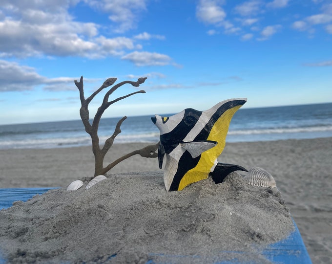 Angel Fish Hand Carved and Painted - Great Gift Idea for Nature Lovers ...