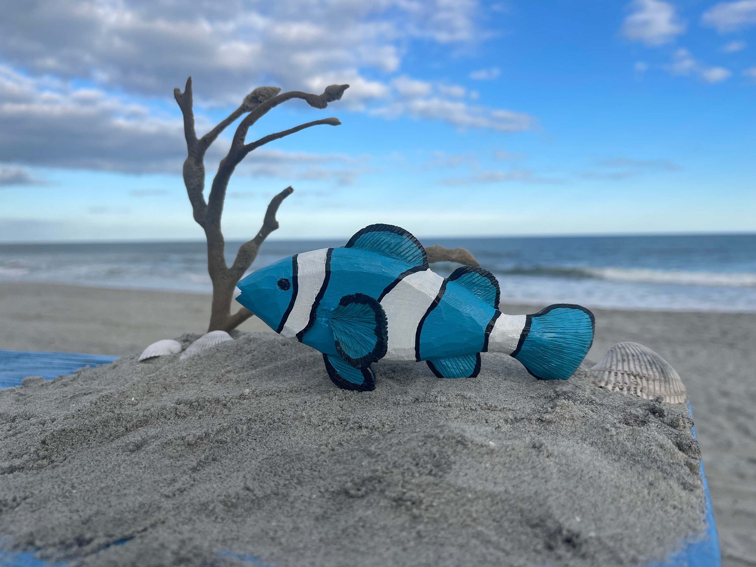 Blue Clown Fish Hand Carved and Painted Great Gift Idea - Etsy