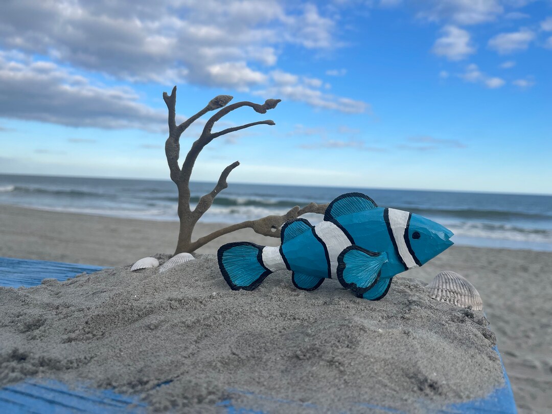 Blue Clown Fish - Hand Carved and Painted - Great Gift Idea - Etsy