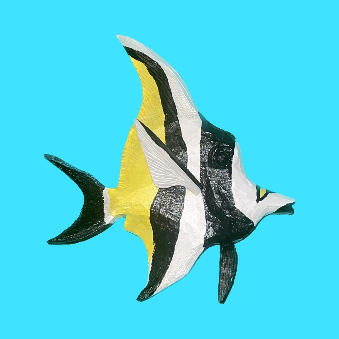 Angel Fish Hand Carved and Painted Great Gift Idea for Nature Lovers - Etsy