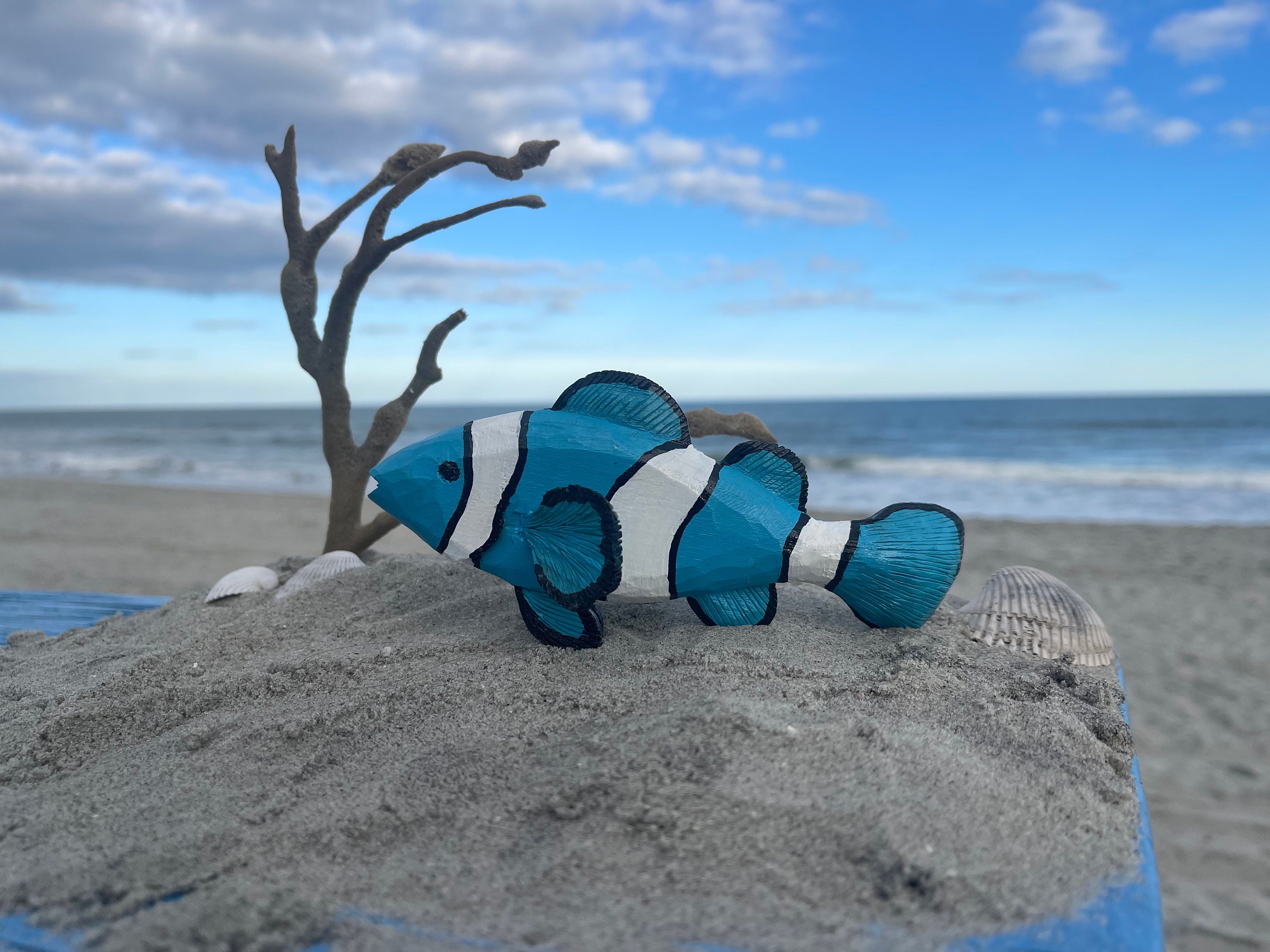 Blue Clown Fish Hand Carved and Painted Great Gift Idea - Etsy