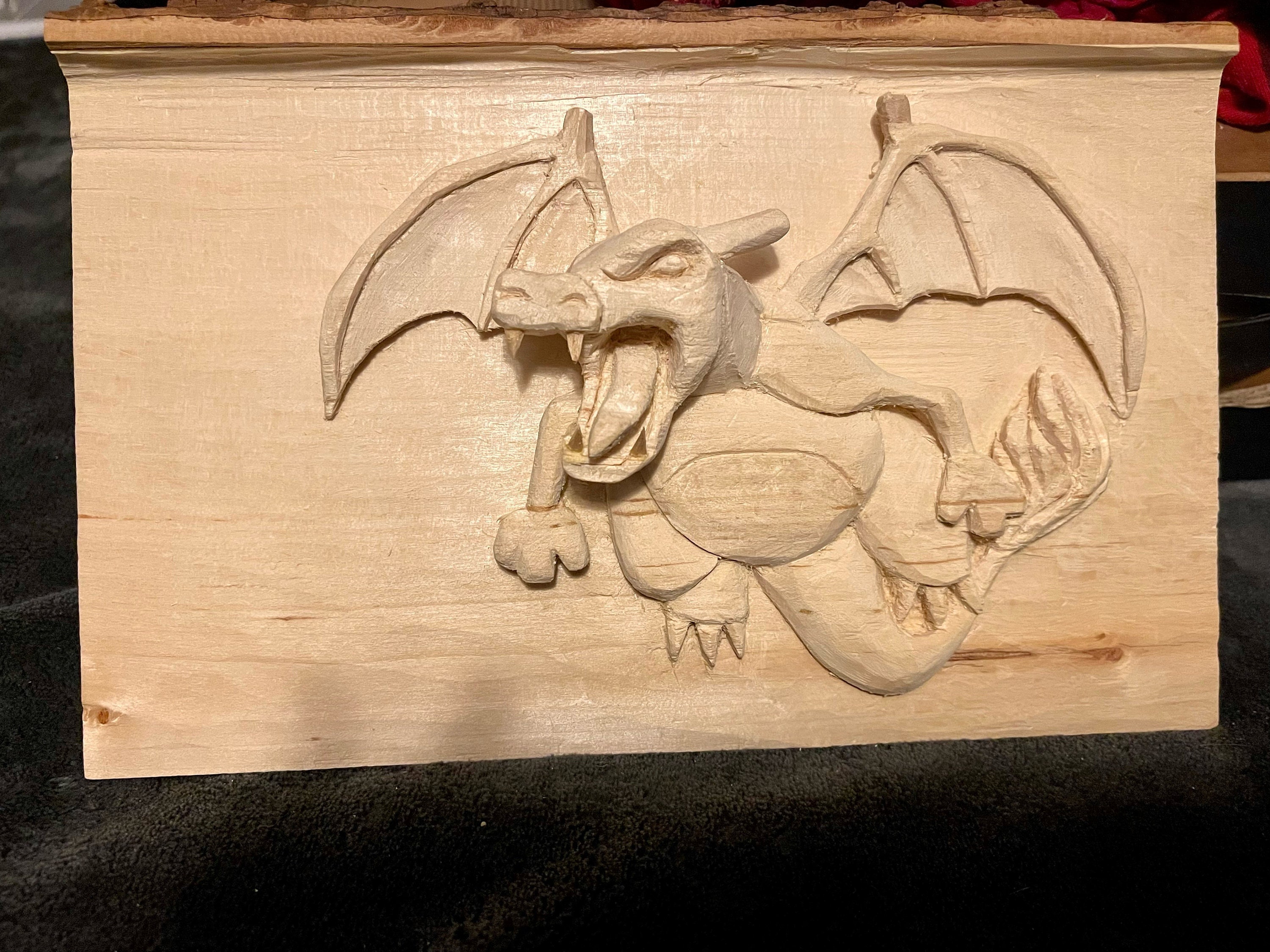 Charizard Pokemon Hand Carved and Your Choice of Wood Burned or Painted ...