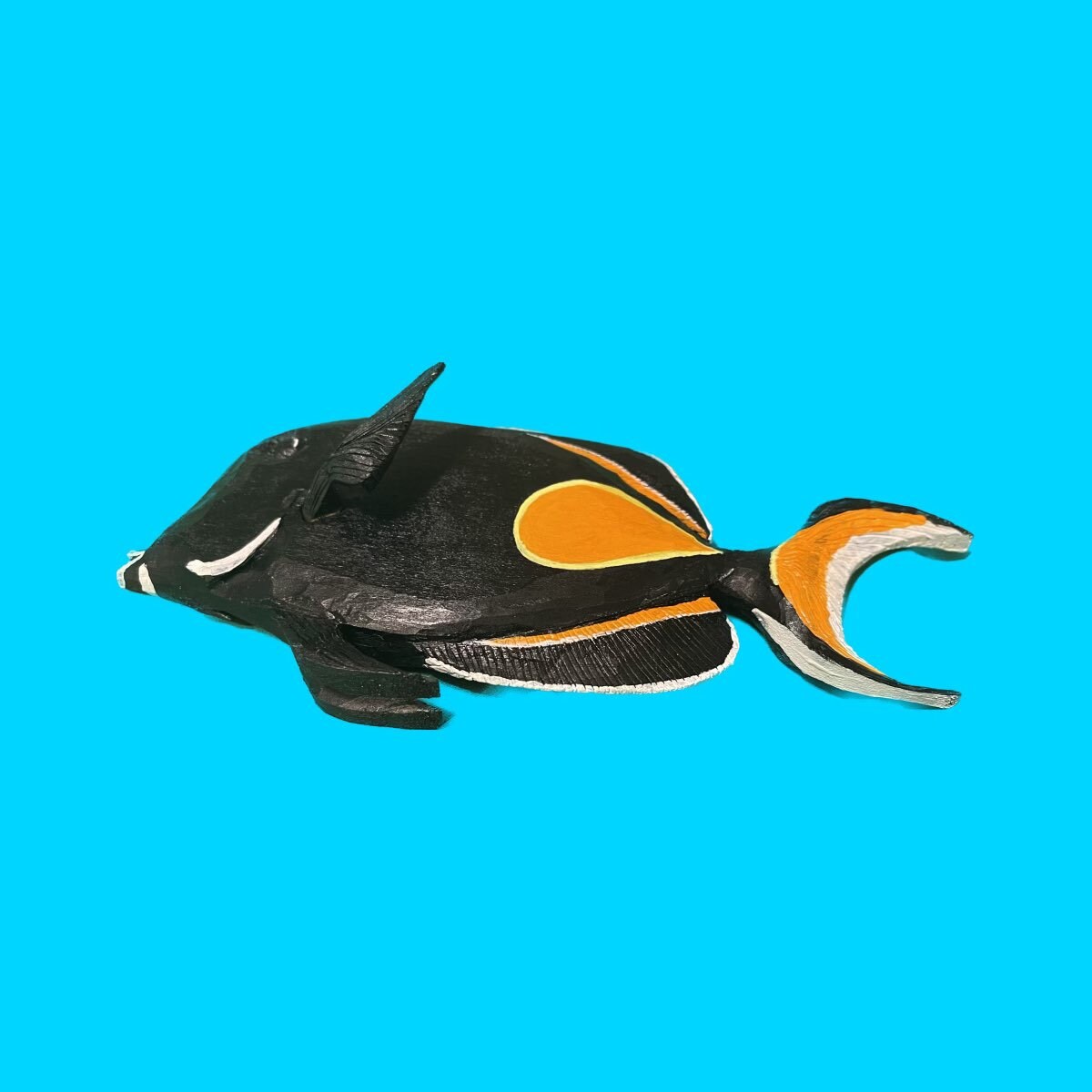 Hand Carved and Painted Black Tang Fish - Etsy