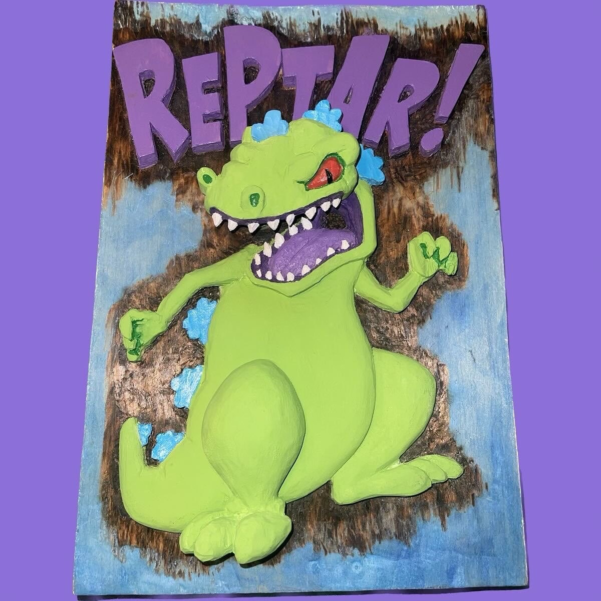Reptar From the Rugrats Hand Carved and Painted. Would Make a Great ...