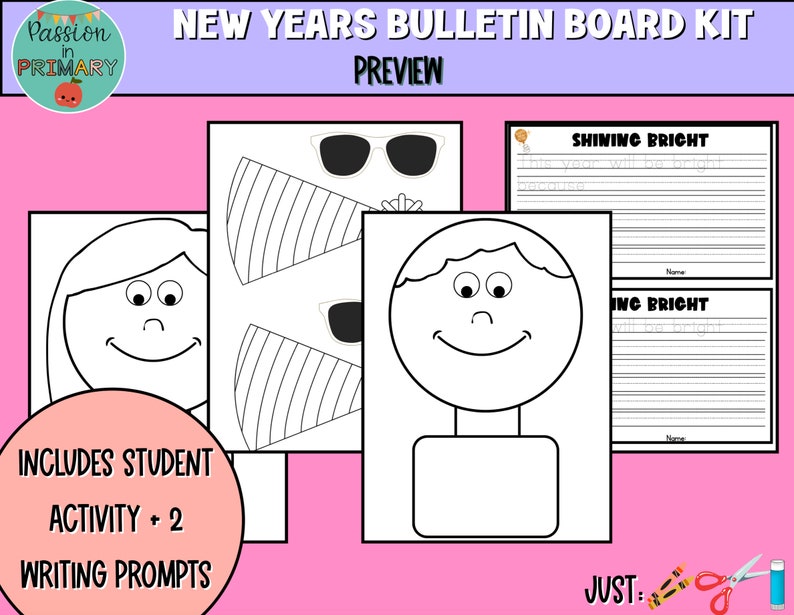 New Years Bulletin Board | January Bulletin Board | Classroom Decor - Etsy