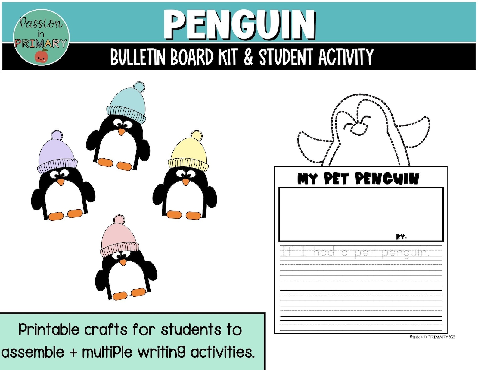 Winter Bulletin Board Kit | Penguin Bulletin Board | Winter Bulletin ...