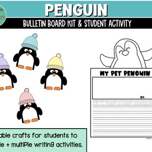 Winter Bulletin Board Kit | Penguin Bulletin Board | Winter Bulletin ...