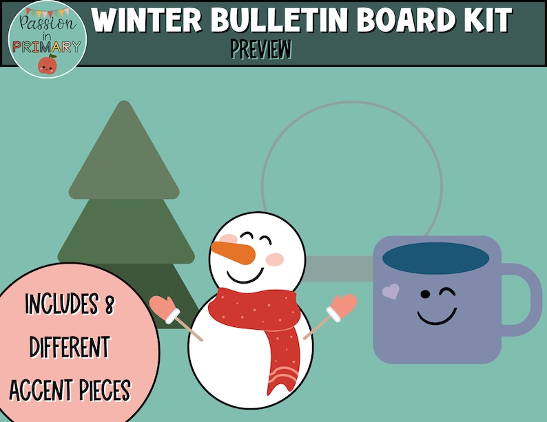 Winter Bulletin Board | Classroom Decor | Winter Bulletin Board Kit - Etsy