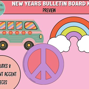 News Years Bulletin Board | Retro Bulletin Board | New Years 2025 ...