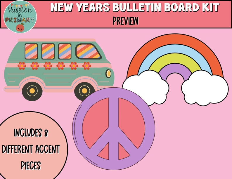 News Years Bulletin Board | Retro Bulletin Board | New Years 2025 ...