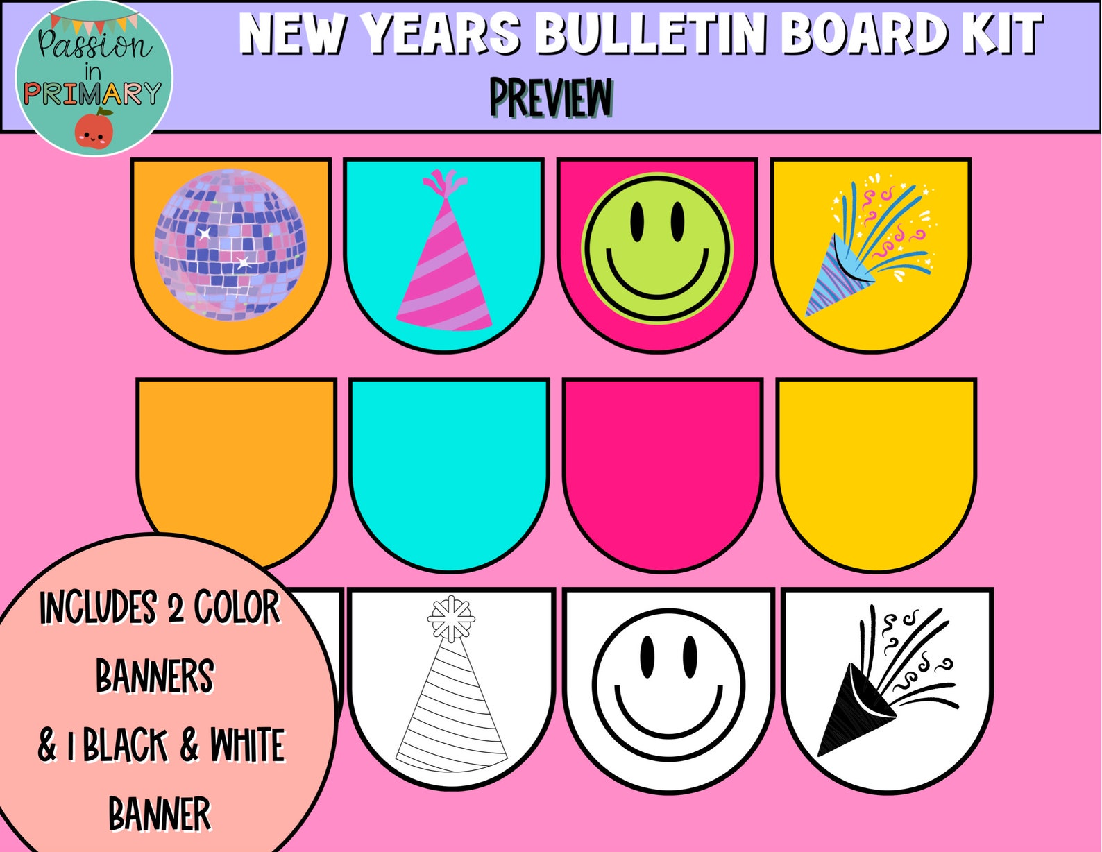 New Years Bulletin Board | January Bulletin Board | Classroom Decor - Etsy